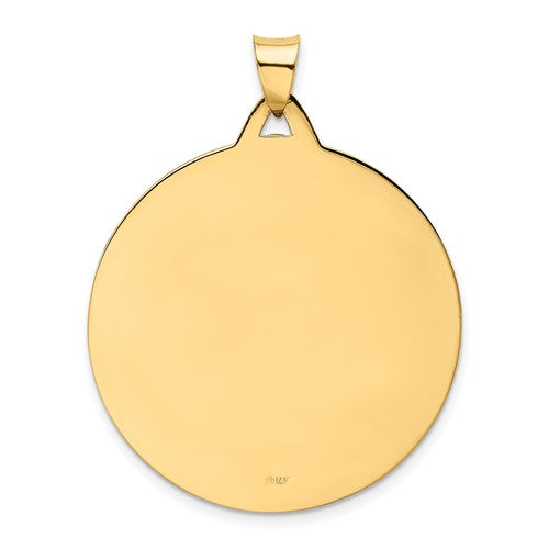 14k Yellow Gold Blessed Virgin Mary Miraculous Milagrosa Round Pendant ...